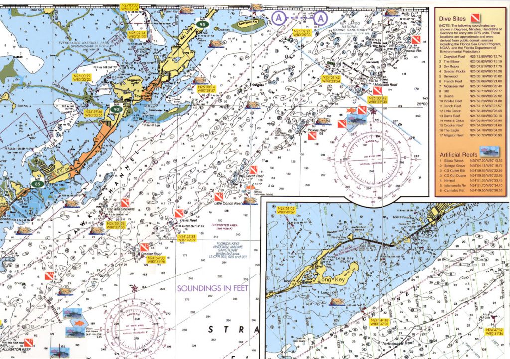 Florida Keys Dive Sites Map