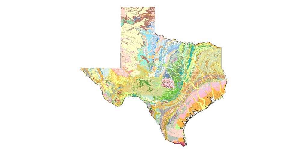 Natural Resources Of Texas Map With Icons