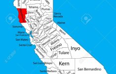 Mendocino County (California, United States Of America) Vector ...