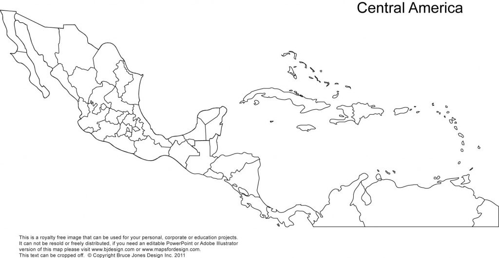 Blank Map Central American And Caribbean Islands